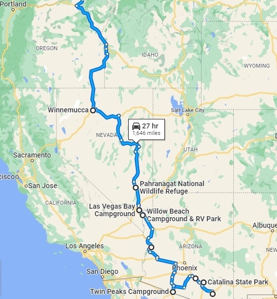 return route – Evans Outdoor Adventures